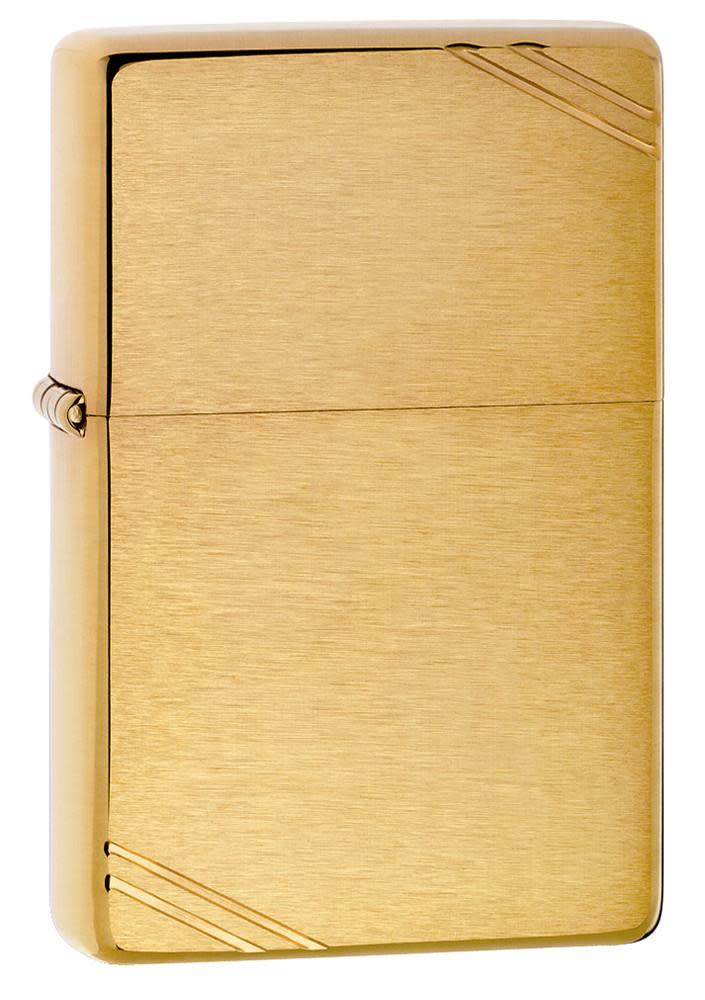 Brushed Brass Vintage Lighter w/ Slashes Design (fuel NOT included ...